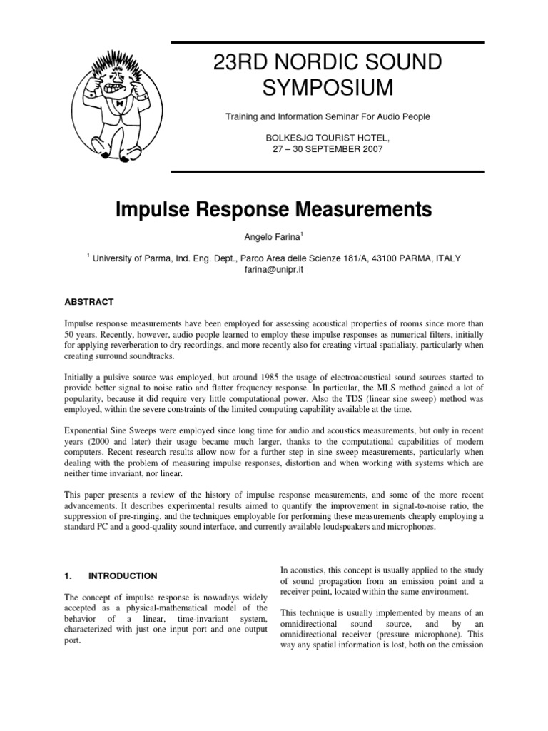 Impulse Response Measurements | PDF | Filter (Signal Processing ...