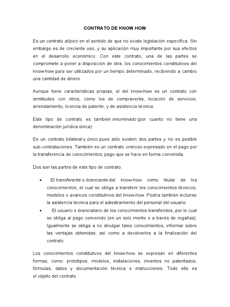 Contrato de Know How | PDF | Arbitraje | Contabilidad
