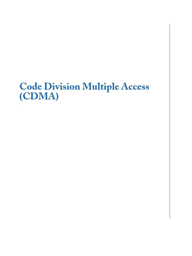 Code Division Multiple Access (CDMA) | PDF | Channel Access Method | Duplex (Telecommunications)