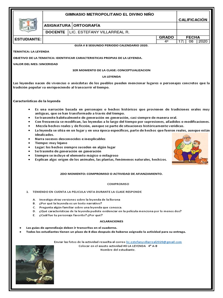 Guia 8 La Leyenda 2 | PDF | Leyendas | Narrativa