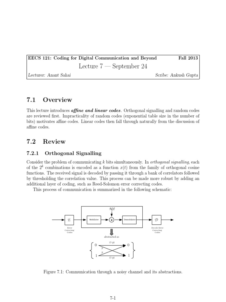 Lec07 PDF | Download Free PDF | Orthogonality | Code