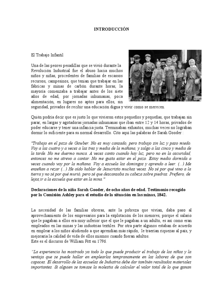 El Trabajo Infantil | PDF | Trabajo infantil | Pobreza