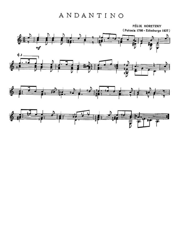Félix Horetzky - ANDANTINO - Isaías Savio | PDF