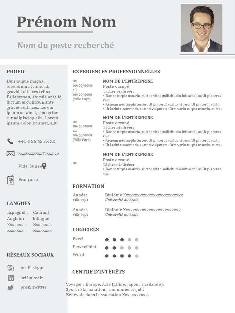 Modèle de CV pour la Suisse | PDF | Business
