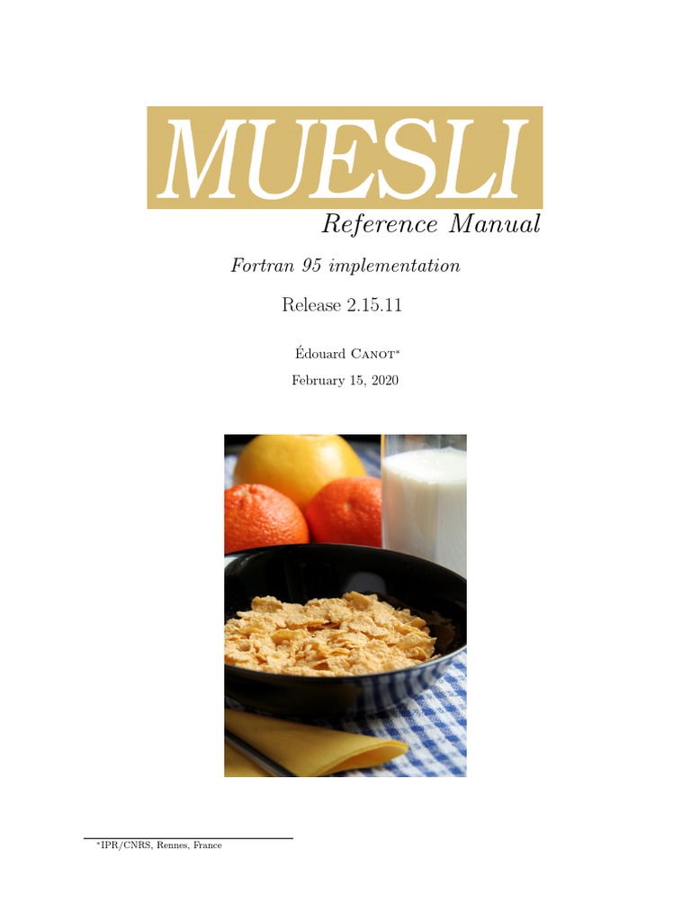 Muesli Ref Manual | PDF | Boolean Data Type | Parameter (Computer Programming)