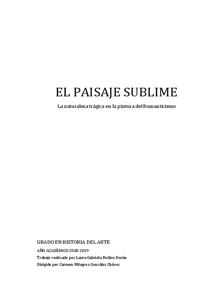 El Paisaje Sublime. La Naturaleza Tragica en La Pintura Del ...