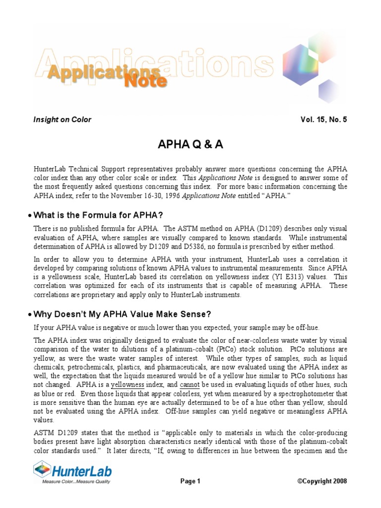 Apha Q & A: Insight On Color | PDF | Correlation And Dependence | Color