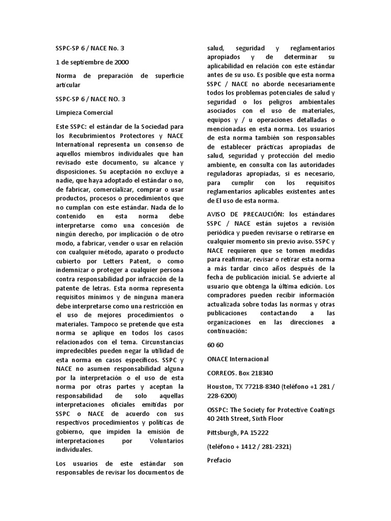 SSPC 6 Nace 3 Apendice A | PDF | Revestimiento | Acero