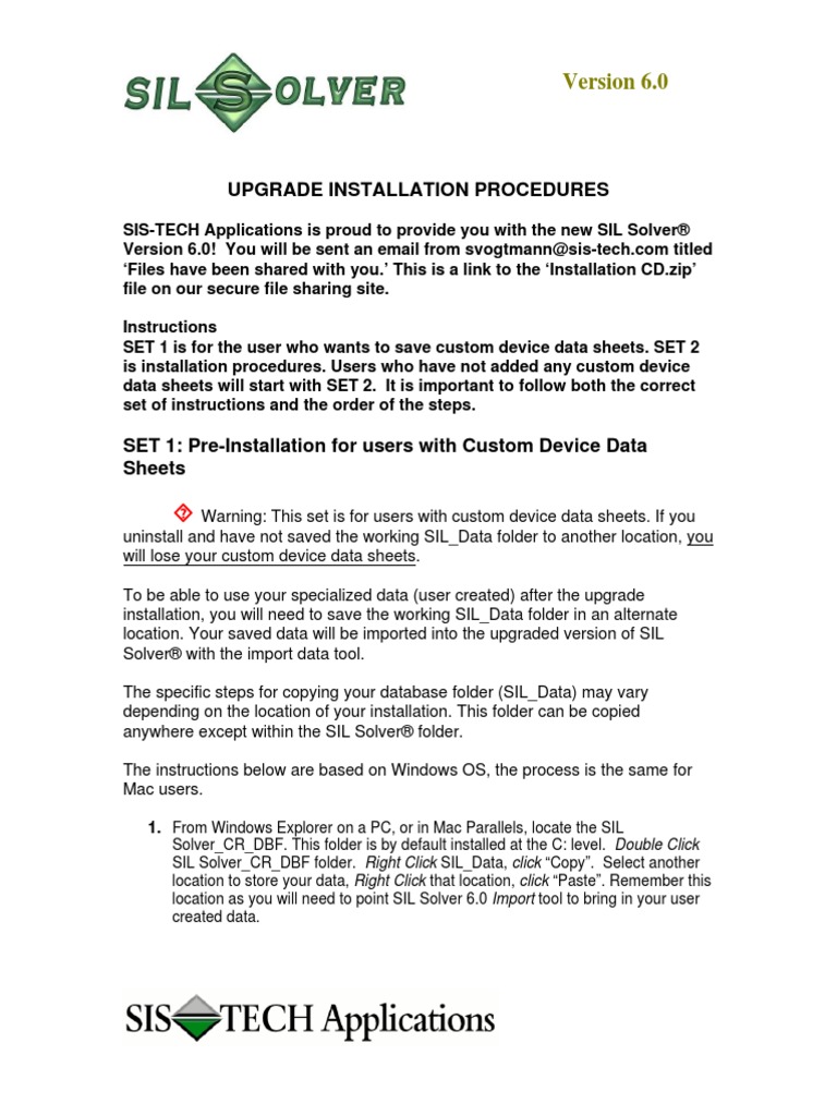 SIL Solver Pre-Installation Procedure v6 Combined | PDF | Installation ...