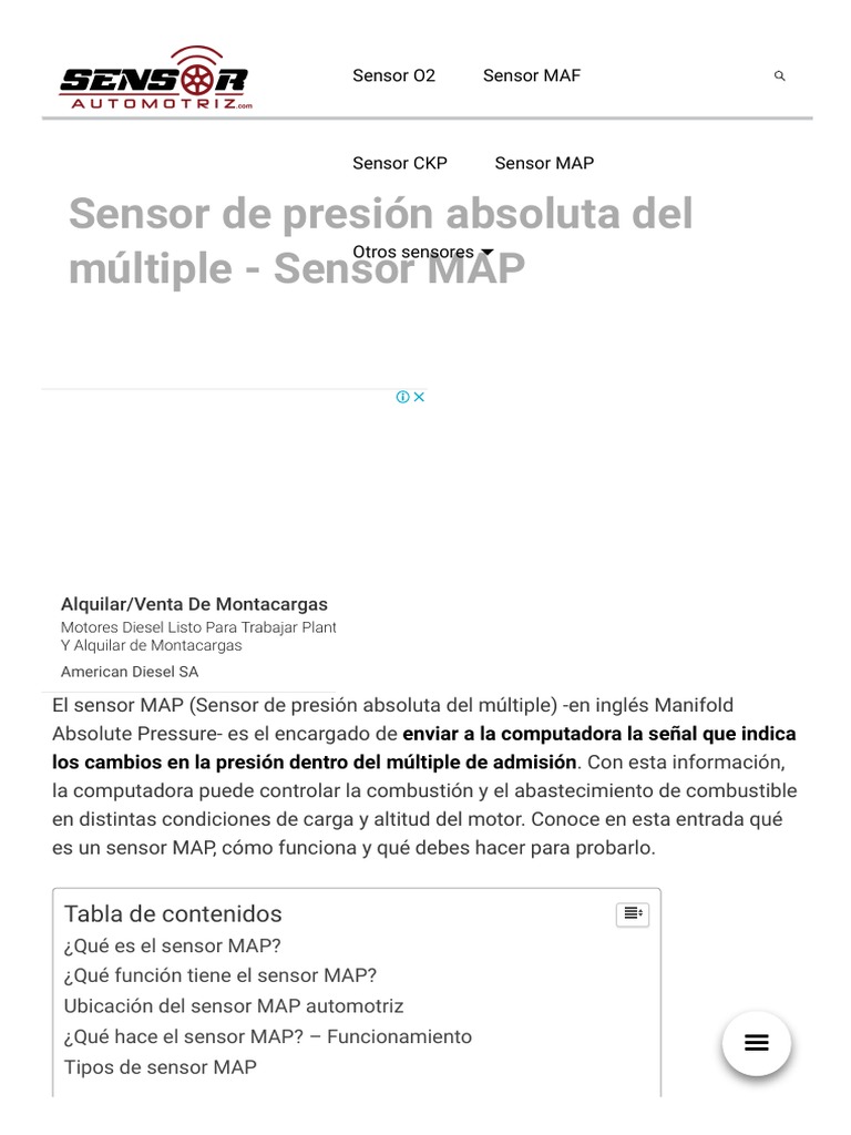 Función y Fallas del Sensor MAP | PDF | Sensor | Vacío