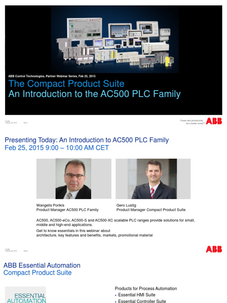 The Compact Product Suite: An Introduction To The AC500 PLC Family ...