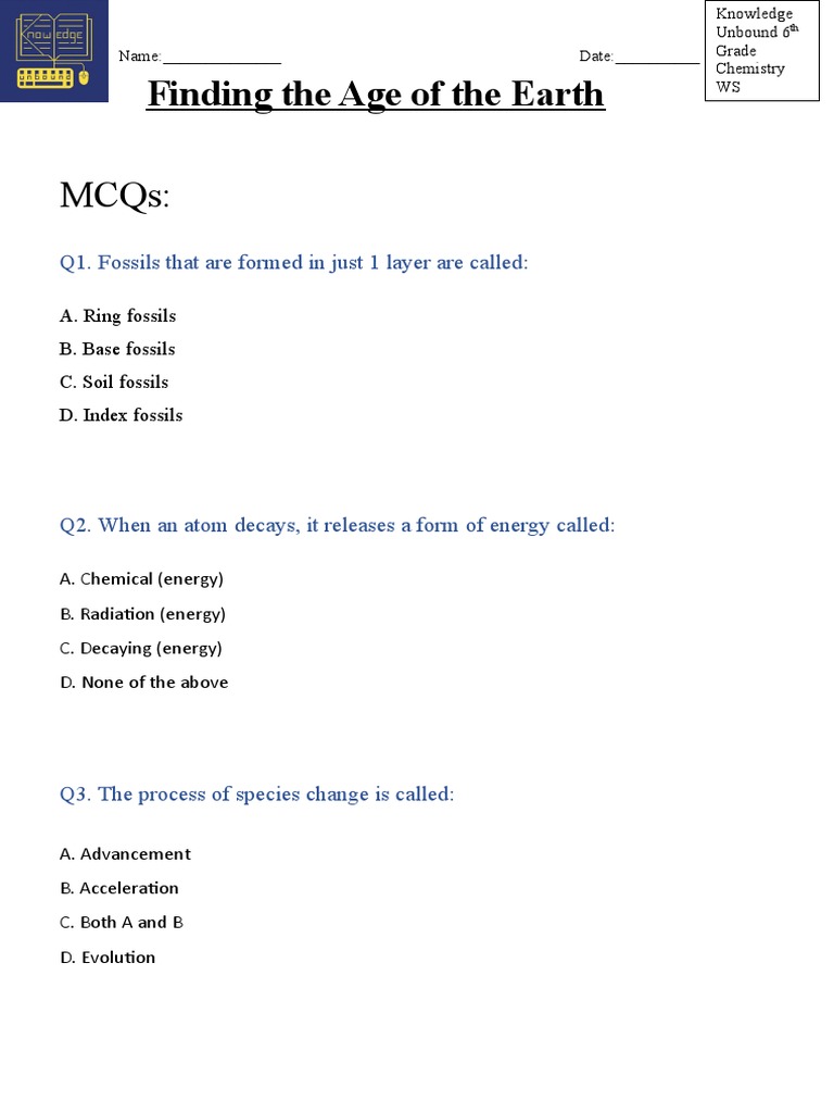 Finding The Age of The Earth Worksheet Reviewed | PDF