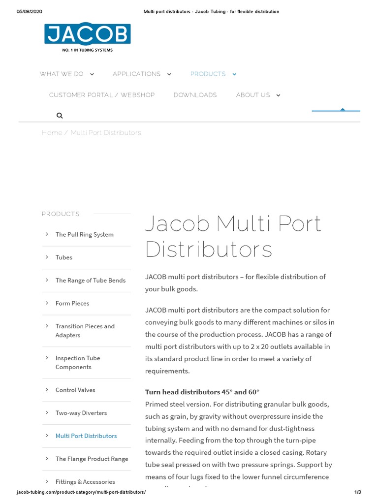 Multi Port Distributors - Jacob Tubing - For Flexible Distribution ...