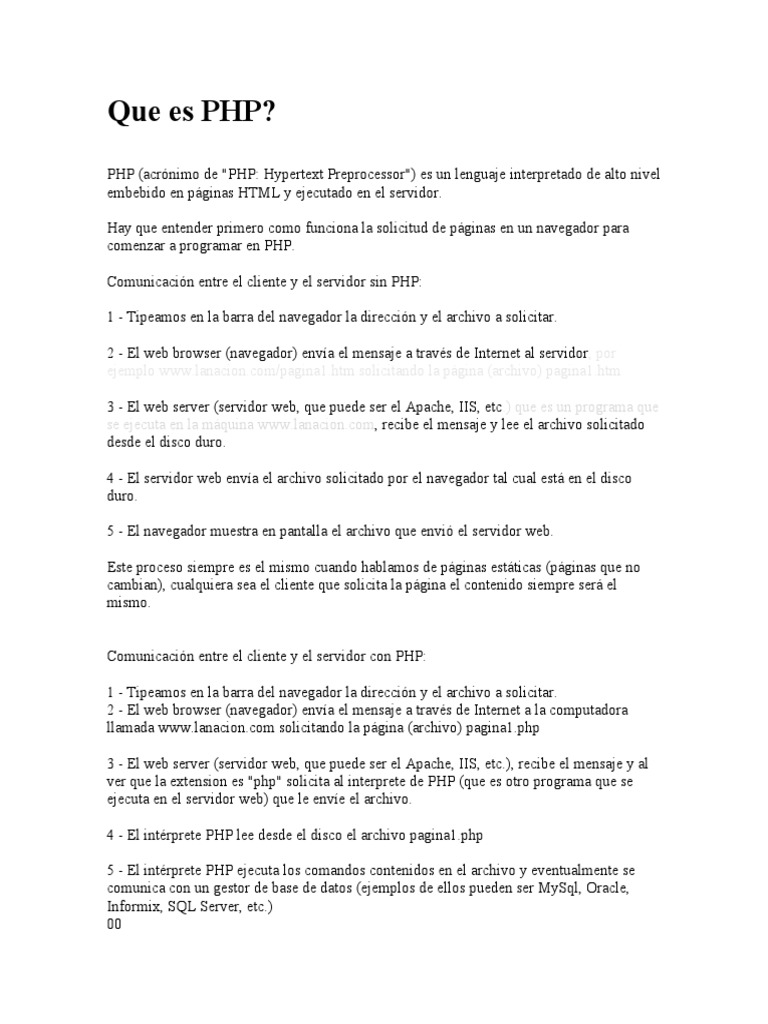 PHP Programación | PDF | Php | Servidor web