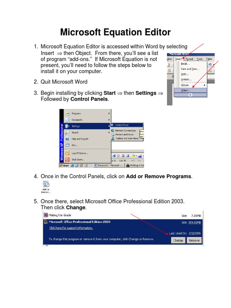 Equationeditorinstall | PDF | Icon (Computing) | Microsoft Word