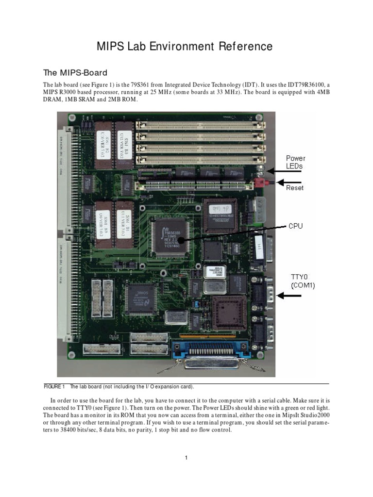 MIPS Lab Board User Guide | PDF | Cpu Cache | Cache (Computing)