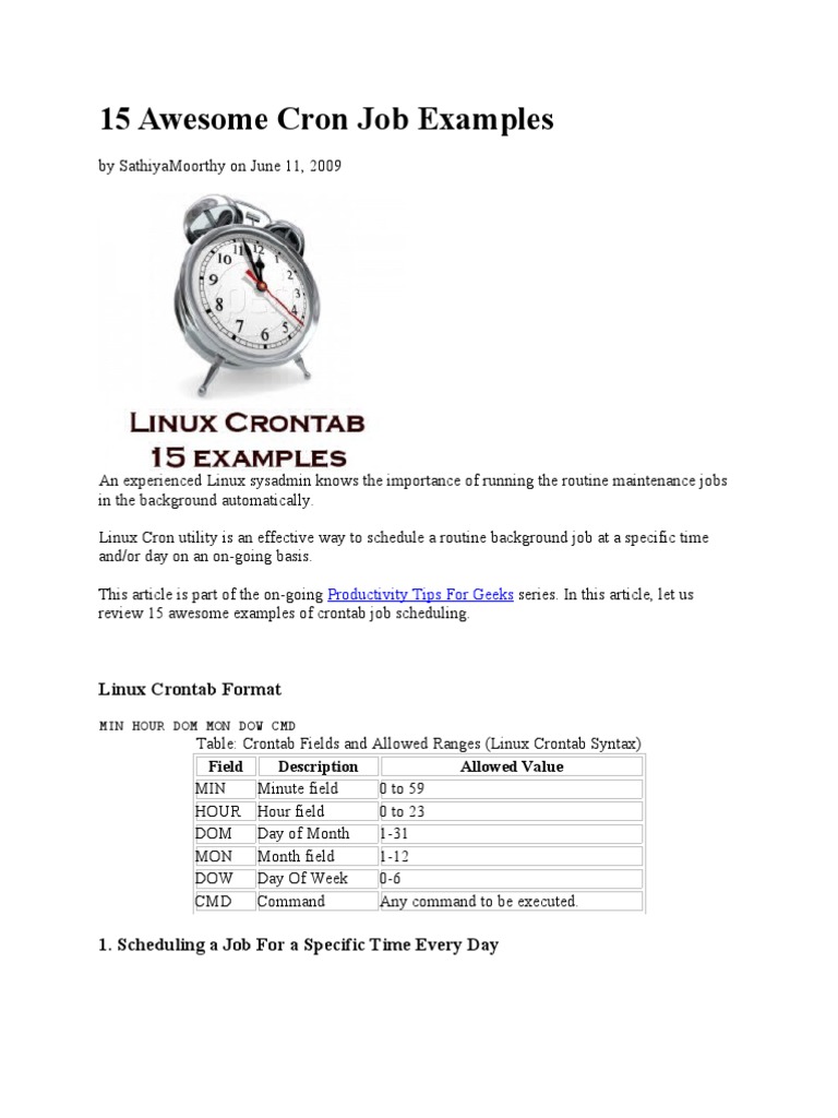 15 Awesome Cron Job Examples | PDF | Information Technology Management ...