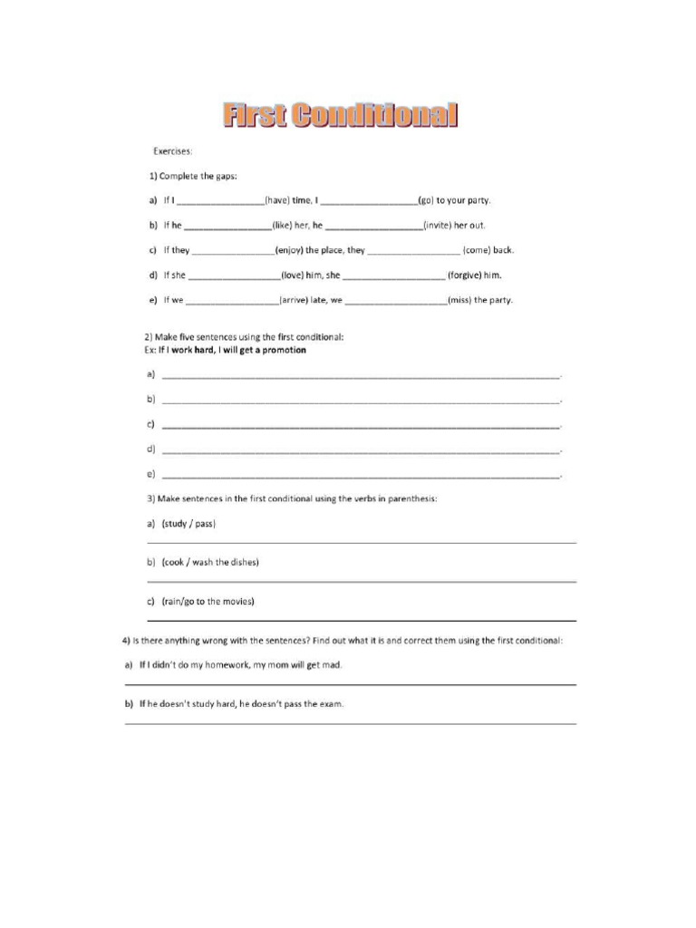 Conditional 2 Worksheet | PDF