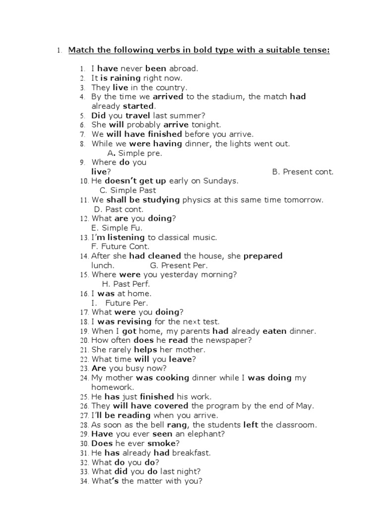 Identifying Verb Tenses | PDF