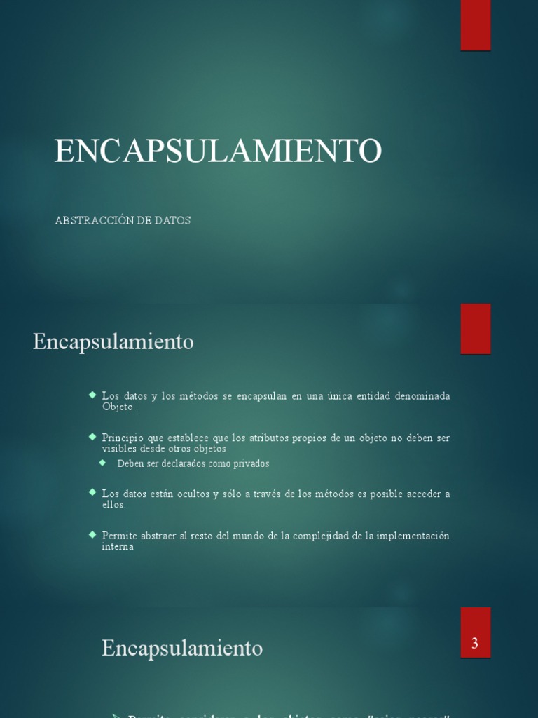 ENCAPSULAMIENTO | PDF | Clase (Programación informática) | Objeto (informática)