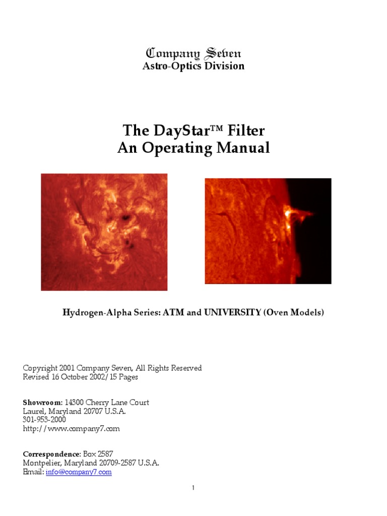 The Daystar An Operating Manual: Company Seven | PDF | Sun | Camera