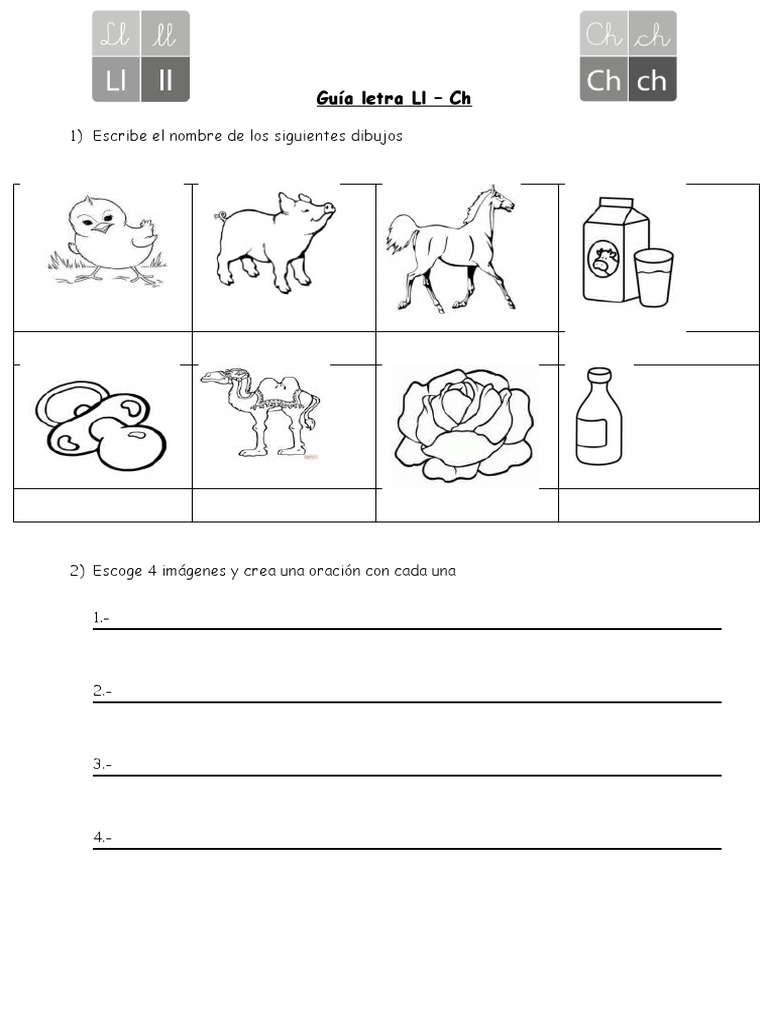 Actividades con las letras Ll y Ch | PDF | Métodos y materiales de ...