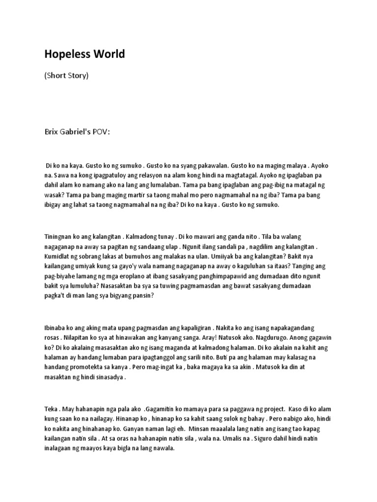 Hopeless World (Short Story) | PDF
