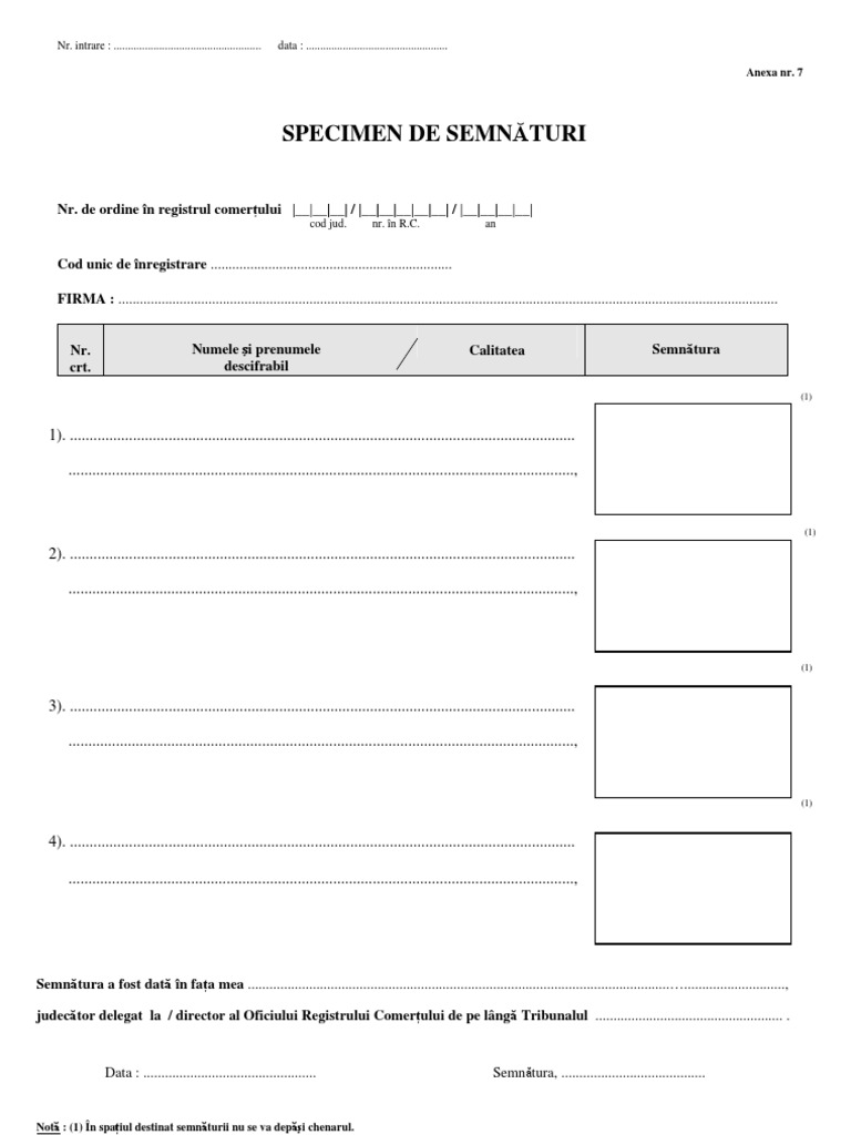 Model Specimen de Semnaturi | PDF