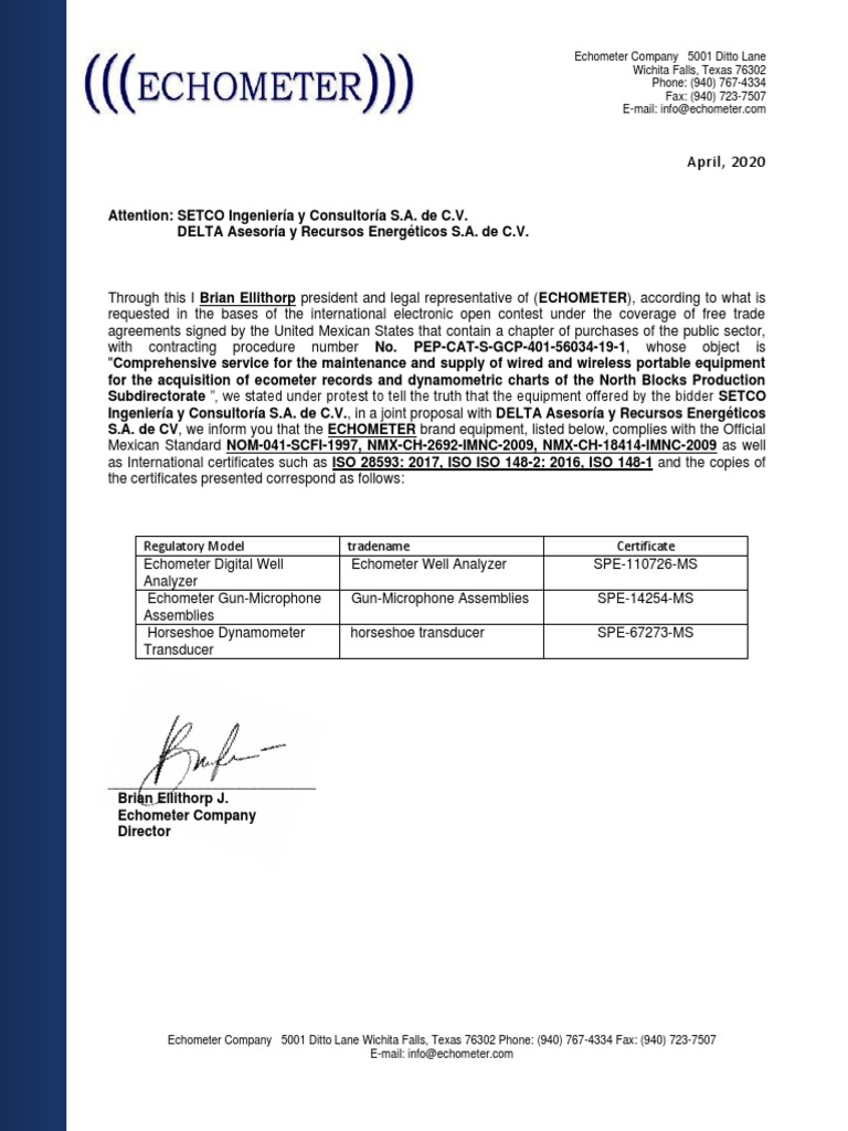 Equipos Echometer para SETCO y DELTA | PDF | Business