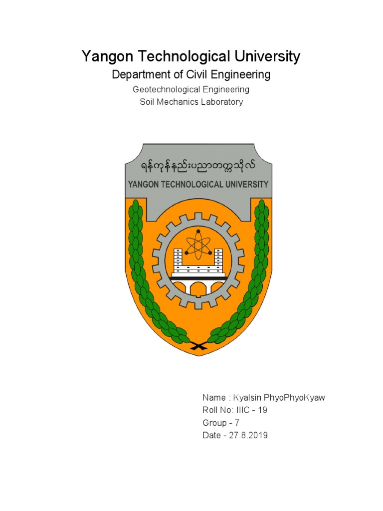 Yangon Technological University: Department of Civil Engineering ...