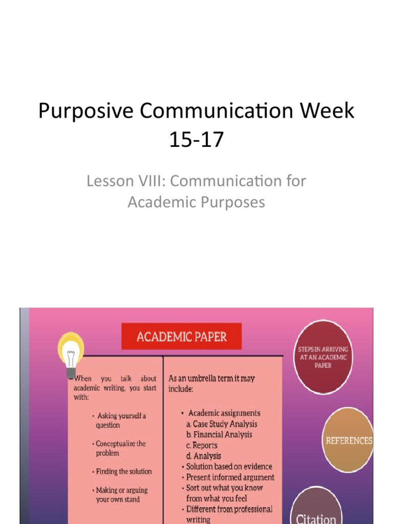 Communication for Academic Purposes: A Guide to Writing an Effective ...