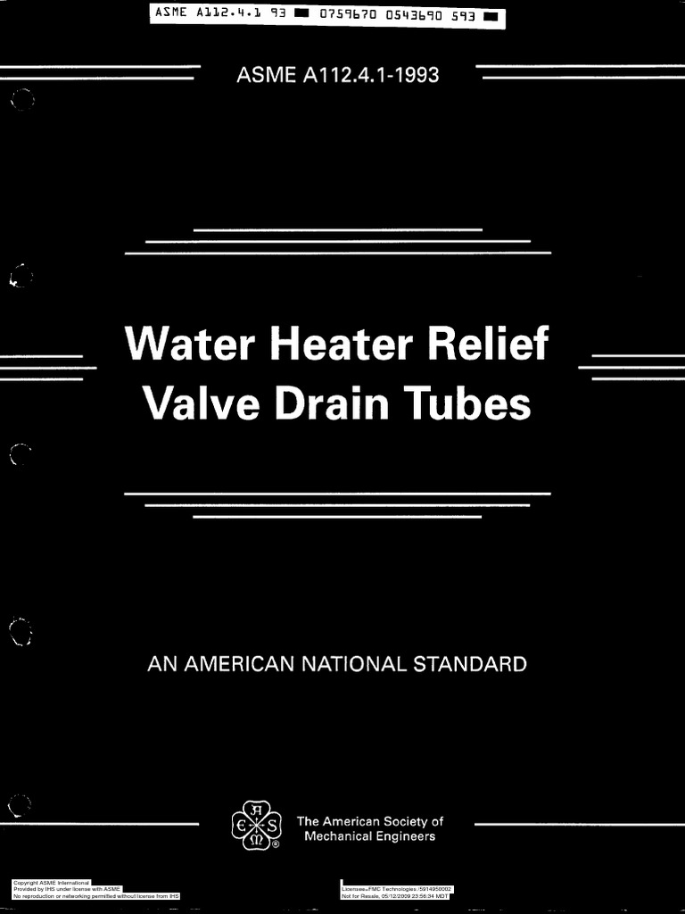ASME A112.4.1-1993 - Water Heater Relief Valve Drain Tubes | PDF ...