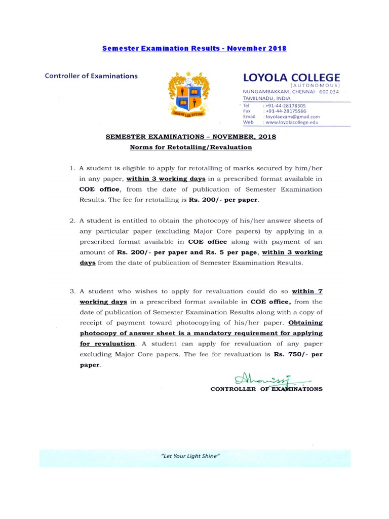 Semester Exam Results Nov 2018 | PDF