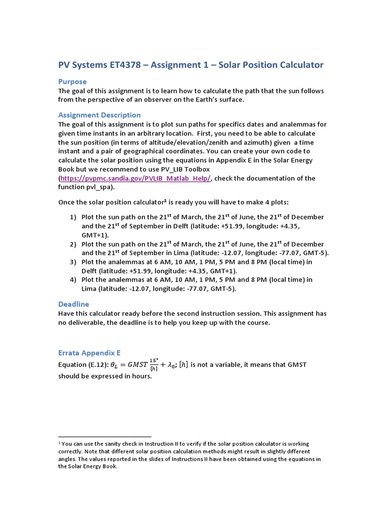 Solar Position Calculator