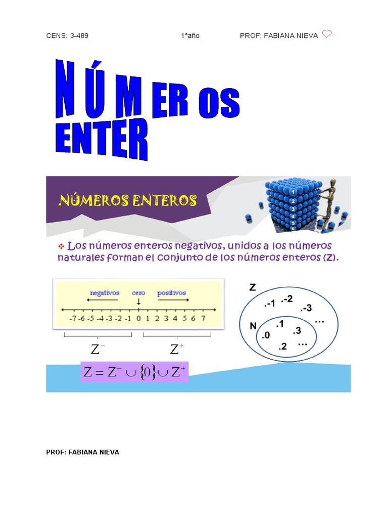 Introducción a los Números Enteros | PDF | Entero | Exponenciación