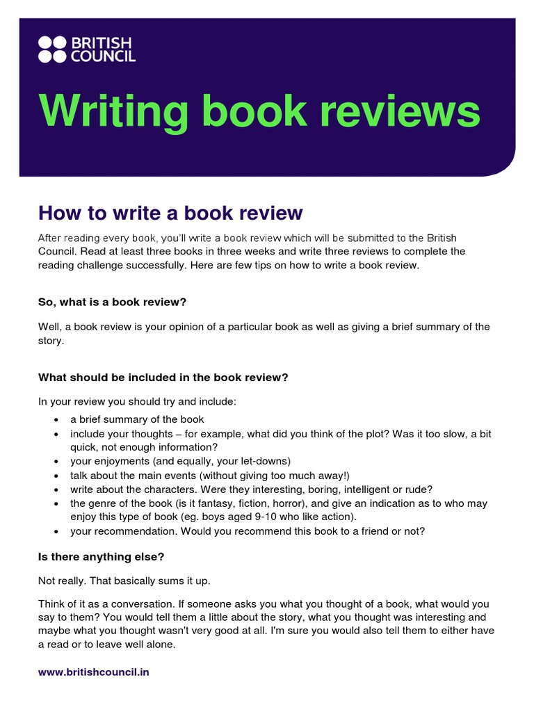 Guidelines On How To Write A Book Review | PDF | Books