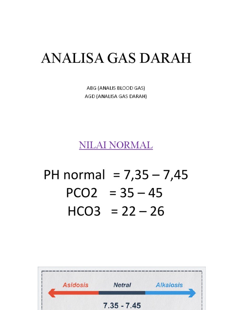 Analisa Gas Darah - Nilai Normal & Kompensasi | PDF
