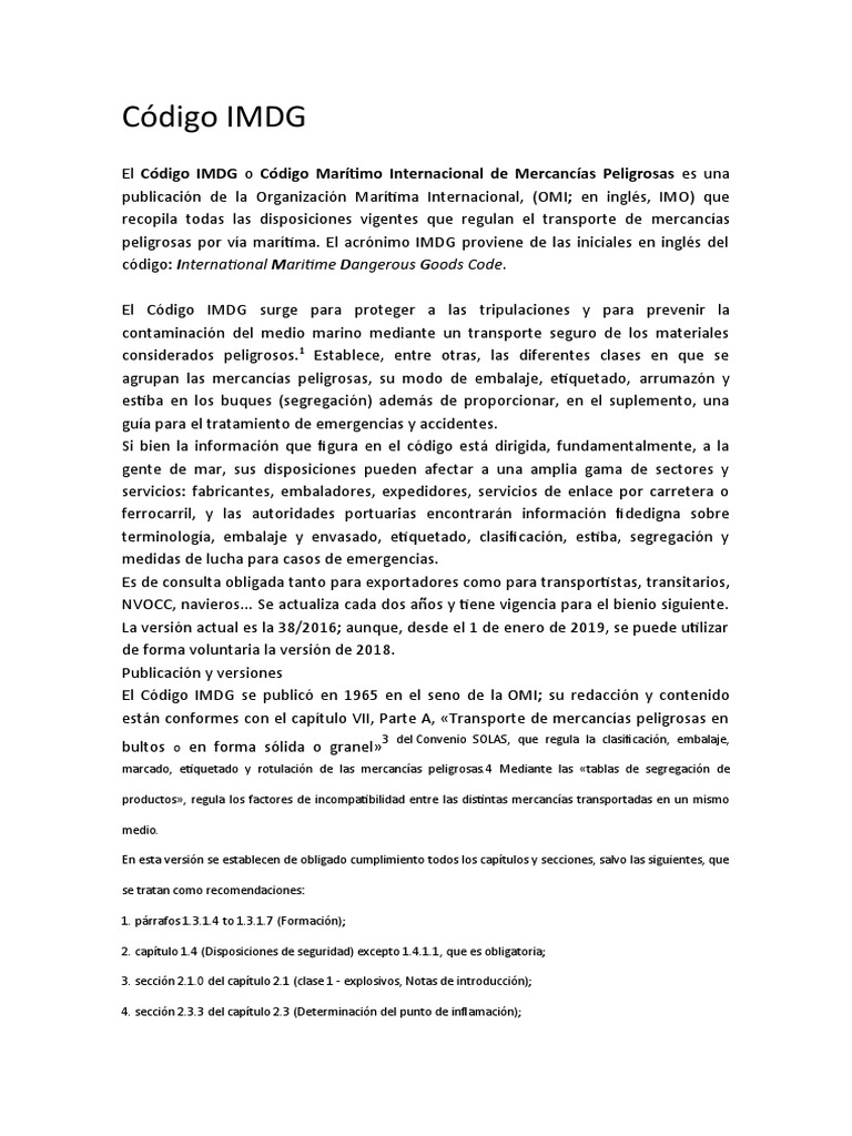 Código IMDG-3 | PDF | Ley del mar | Transporte de agua