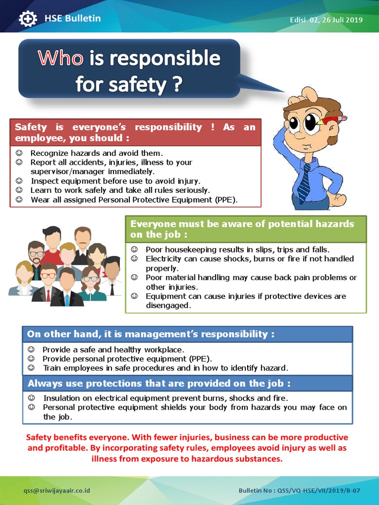 07.QSS-VQ-2019-B07 HSE Bulletin Who Is Responsible For Safety (ENG) | PDF