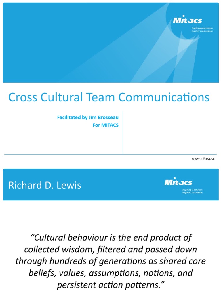 Cross Cultural Team Communications: Facilitated by Jim Brosseau For Mitacs | PDF | Curiosity ...