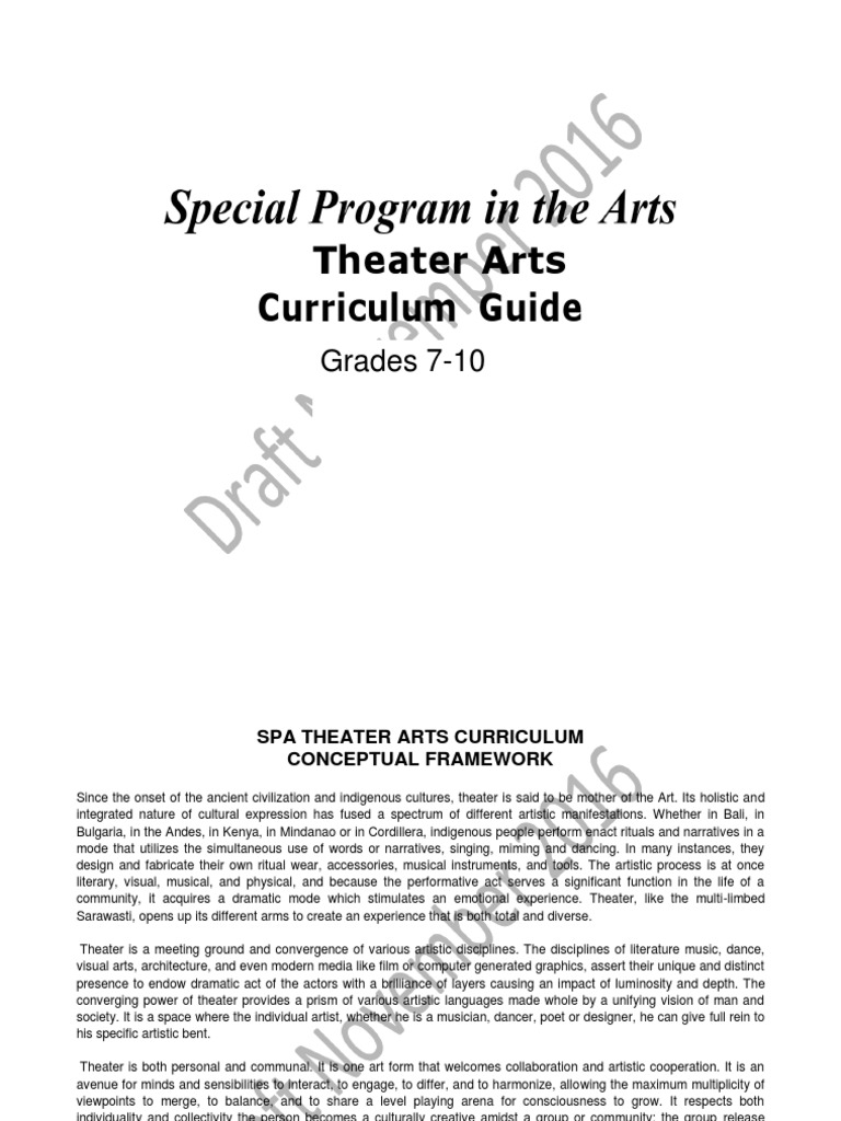 Theater Arts Curriculum Guide: Grades 7-10 | PDF | Theatre | Curriculum