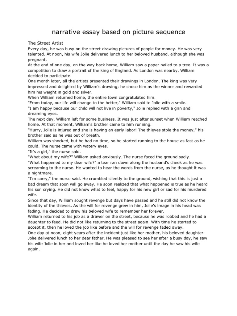 narrative essay based on picture sequence
