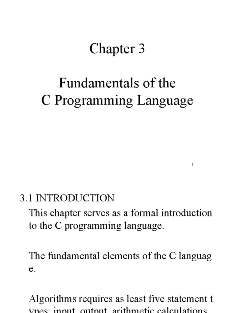 Fundamentals of The C Programming Language | PDF | Data Type | C (Programming Language)