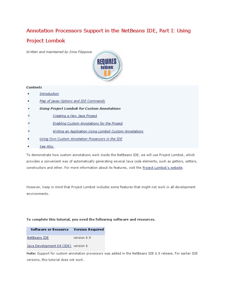 Annotation Processors Support in The NetBeans IDE | PDF | Java ...