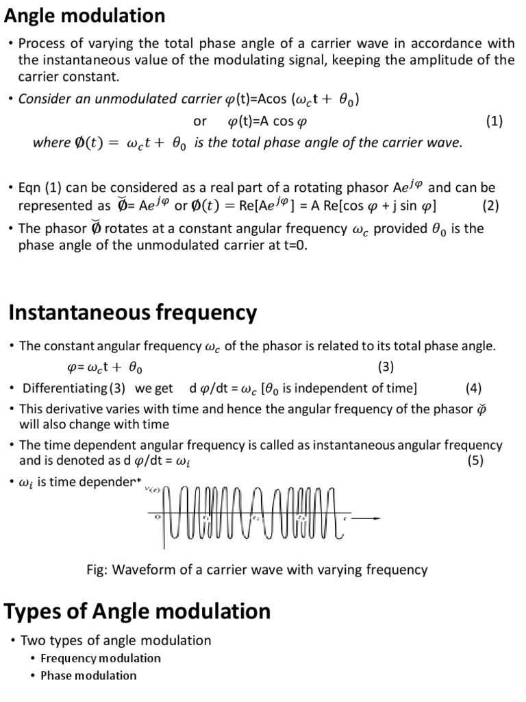 Unit I - Angle Modulation | PDF | Frequency Modulation | Diode
