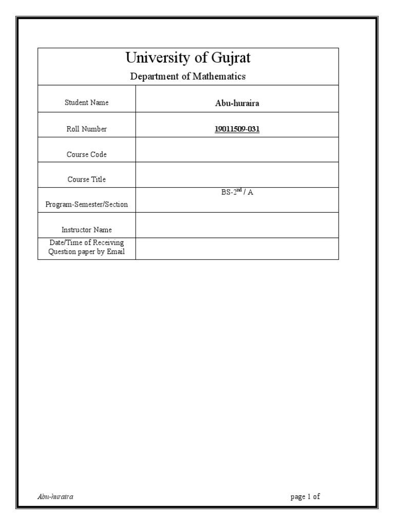 Model Answer Sheet 1 Pdf