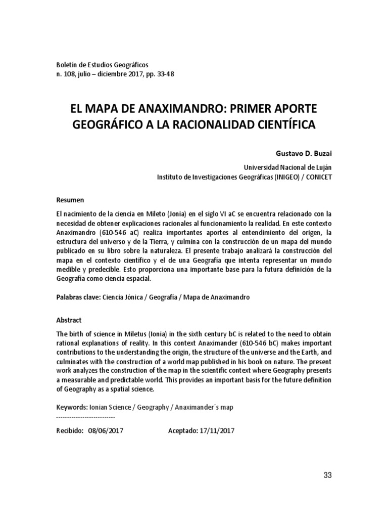 Mapa de Anaximandro: Primer Aporte Geográfico | PDF | Mapa | Nicolás ...