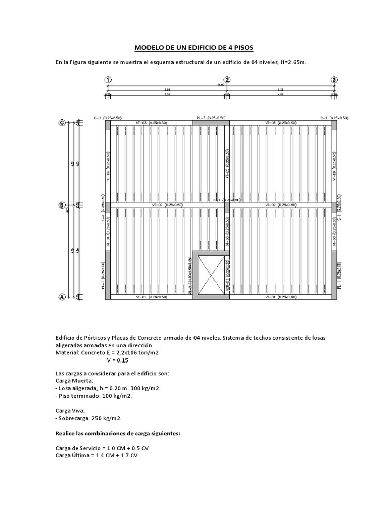 Modelo de Un Edificio de 4 Pisos-Pc1 PDF | PDF