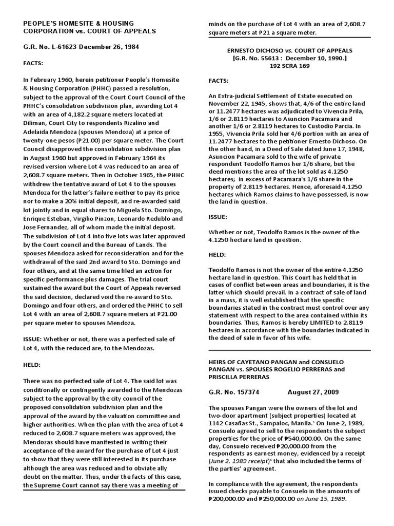 Sales - Case Digest | PDF | Foreclosure | Law And Economics