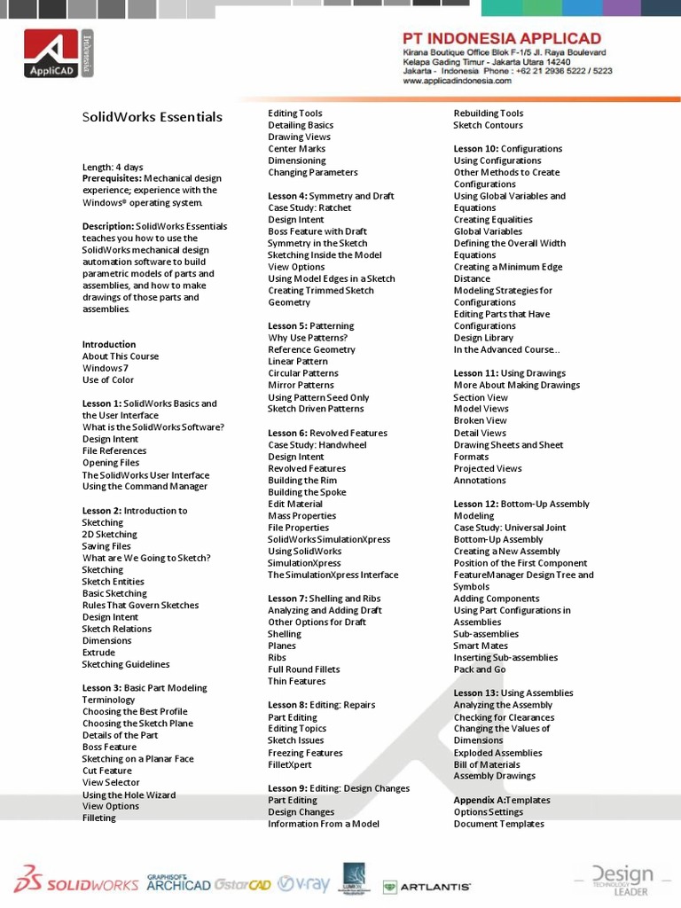 Kurikulum Training SolidWorks Essential | PDF | Computing | Computing ...
